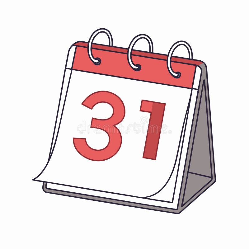 31st December Calendar - Year-End Planner and Countdown Reminder Stock ...