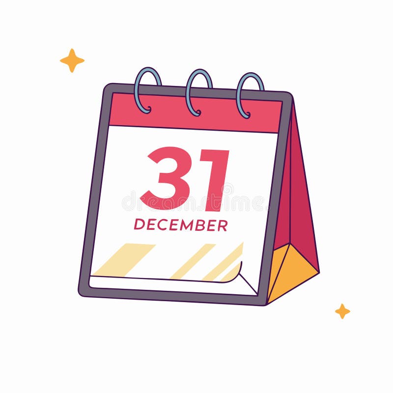 31st December Calendar - Year-End Planner and Countdown Reminder Stock ...