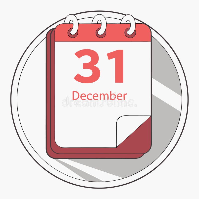 31st December Calendar - Year-End Planner and Countdown Reminder Stock ...