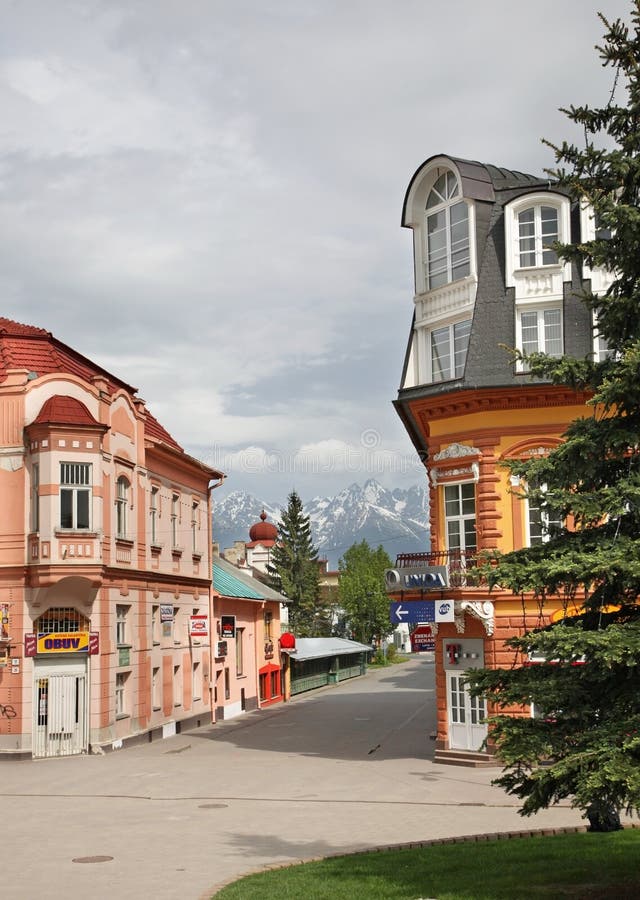 Poprad, Der Slowakei Panoramablick Des Poprad-Stadtzentrums Und Des ...