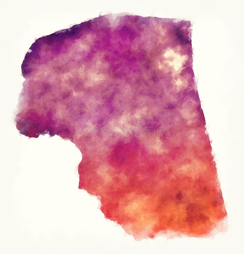 St. Elizabeth Parish Watercolor Map of Jamaica Stock Illustration ...