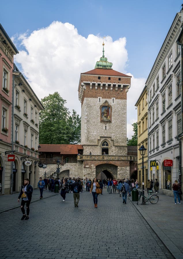 St. Florian`s Gate In The Old Town, Krakow Editorial Stock Image ...