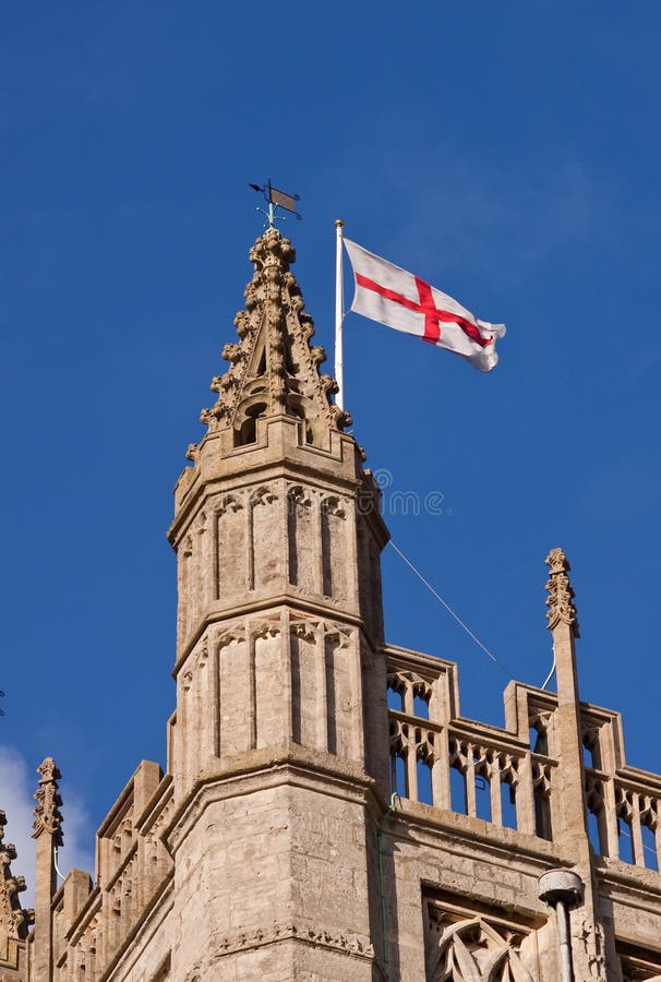 St. George Flag on Bath Abbey Stock Image - Image of church, historic ...