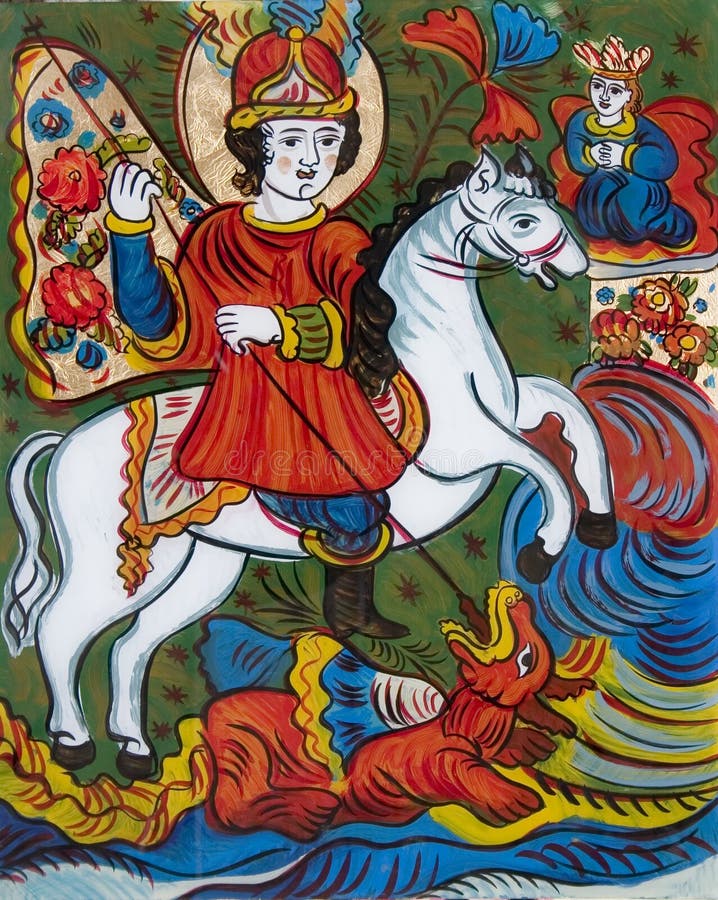 Icon of St George and the Dragon Editorial Stock Photo - Illustration ...