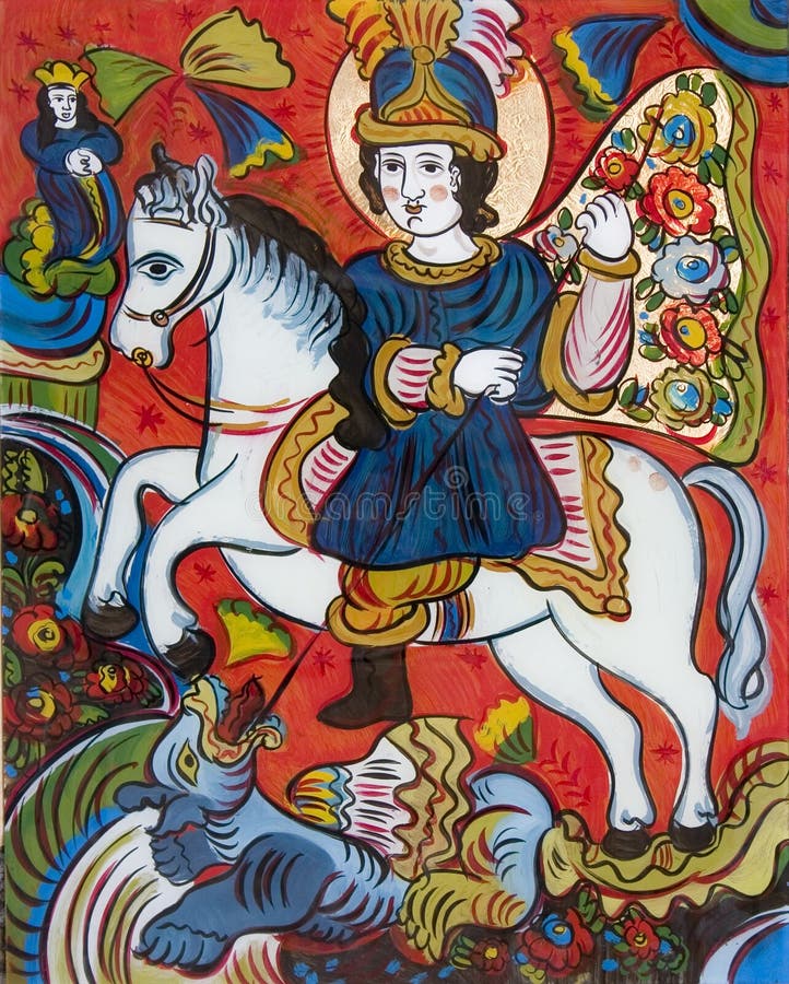 St.George icon stock photo. Image of religion, icon, damaged - 3549886