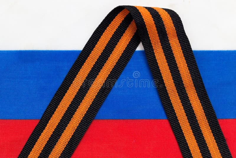 St. George Ribbon and Russian Flag Stock Image - Image of russia ...