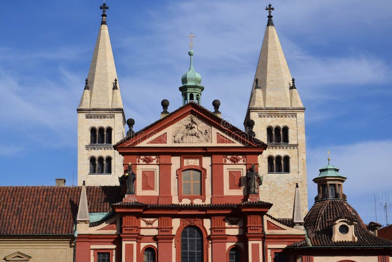 St. George S Basilica in Prague Stock Image - Image of facade, george ...