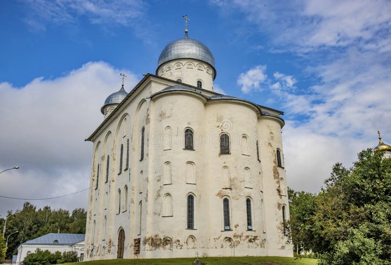 St. George S Cathedral of the Yuryev Monastery in Veliky Novgorod Stock ...