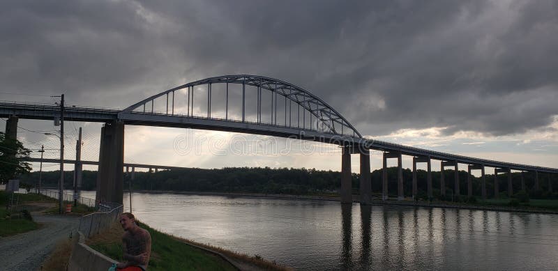 St.Georges Bridge on a Cloudy Day Editorial Photo - Image of canal ...