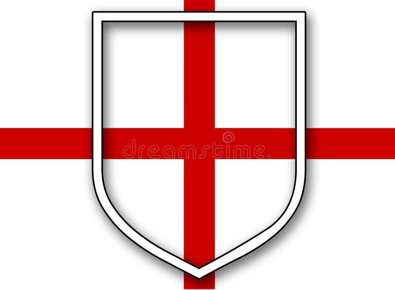St Georges Flag with Shield Stock Vector - Illustration of shield ...