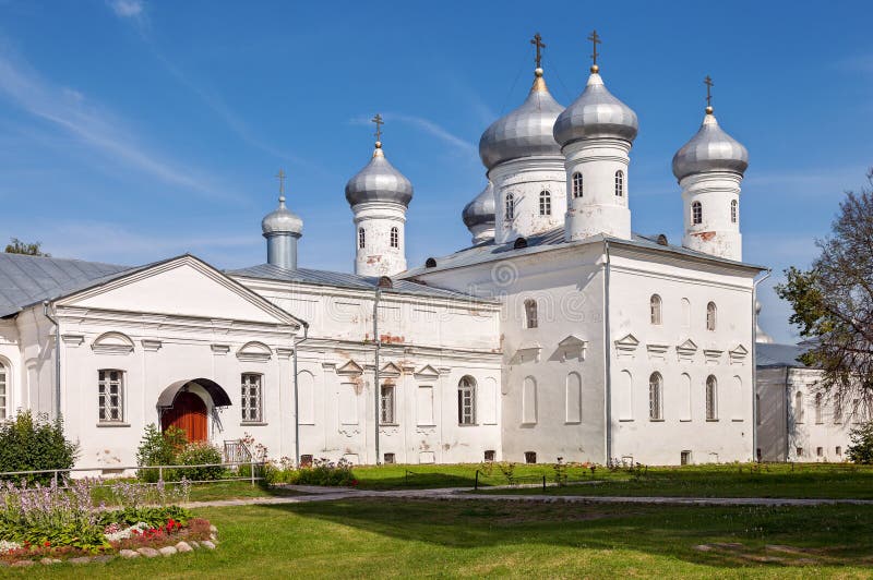 St. Georges Monastery in Novgorod, Russia Stock Photo - Image of ...