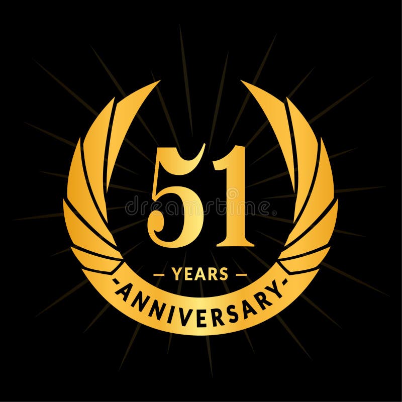 51 Years Anniversary Design Template. Elegant Anniversary Logo Design ...