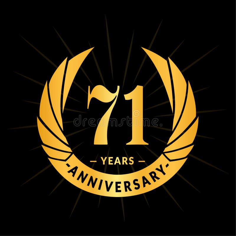 71 Years Anniversary Design Template. Elegant Anniversary Logo Design ...