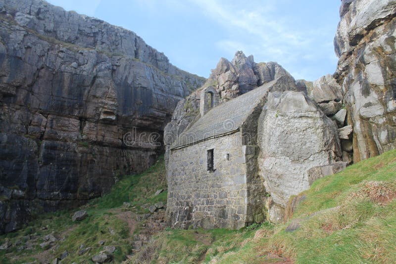 Saint Govan`s Chapel, Wales, UK. Saint Govan`s Chapel, Near Bosherston ...
