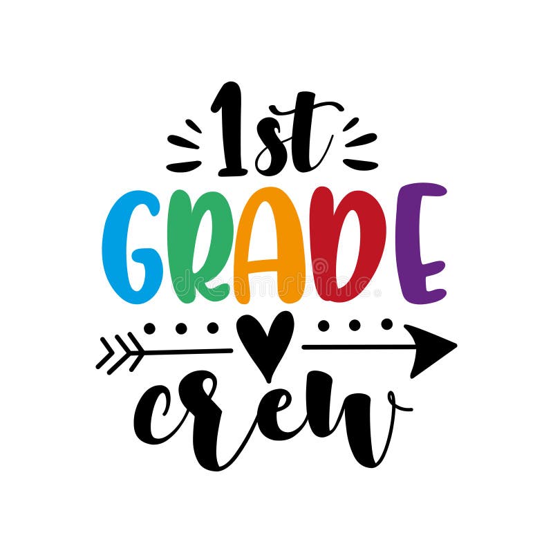 1st Grade Crew - Calligraphy Hand Lettering Isolated on White ...