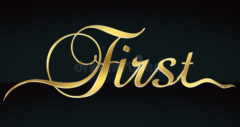 1st in Isolated Golden Letters Stock Illustration - Illustration of ...