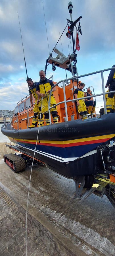 St Ives Lifeboat on Training Exercise. Editorial Photography - Image of ...