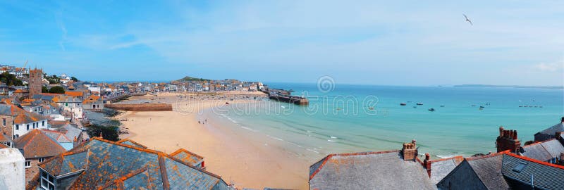 St.Ives panorama, Cornwall stock photo. Image of background - 95603156