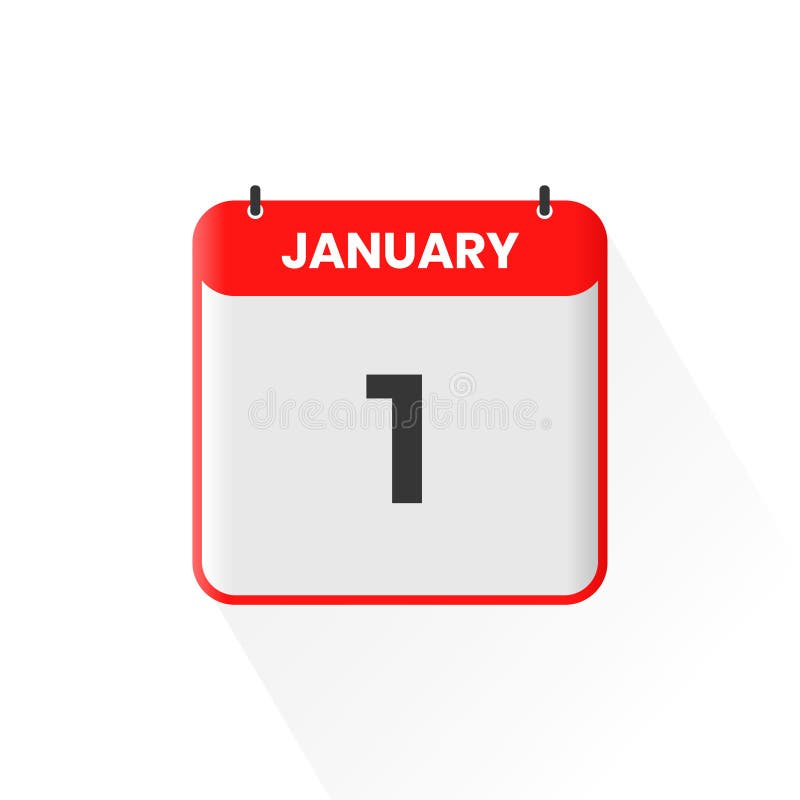1st January Calendar Icon. January 1 Calendar Date Month Icon Vector ...