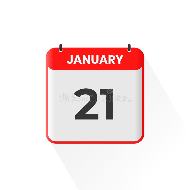 21st January Calendar Icon. January 21 Calendar Date Month Icon Vector ...