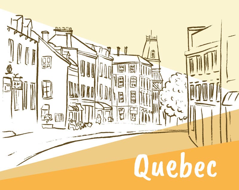 St Jean Street in Quebec stock vector. Illustration of flyer - 90277236
