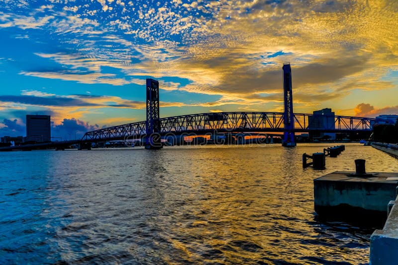 St. John S River Bridge at Sunset Stock Image - Image of jacksonville, sunset: 45849645