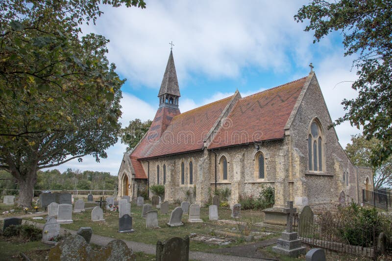 St Johns Church in the Kent Village of Swalecliffe Stock Photo - Image ...