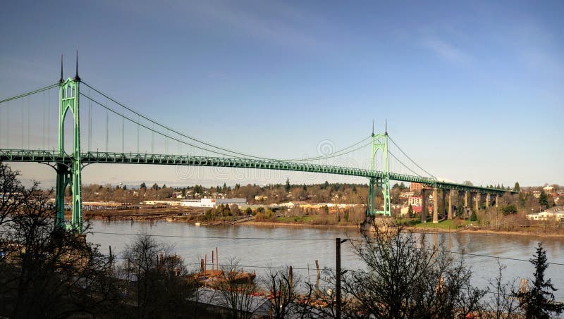 Cloudy Overcast Day McCullough Memorial Bridge Coos Bay Oregon Stock ...