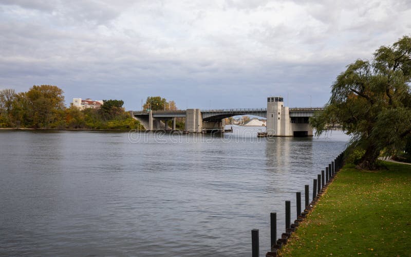 St Joseph Swing Bridge at St. Joseph River Michigan Stock Image - Image ...