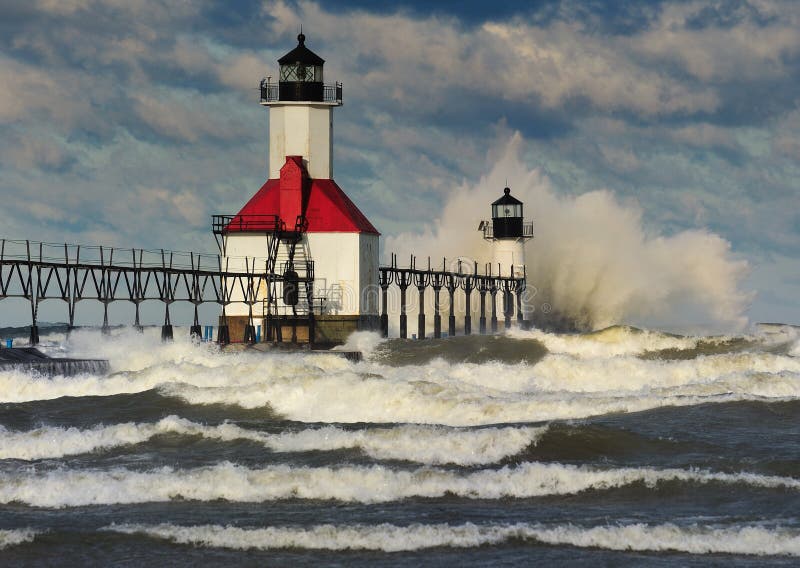 St. Joseph Lighthouse ,St. Joseph Michigan USA Stock Image - Image of ...