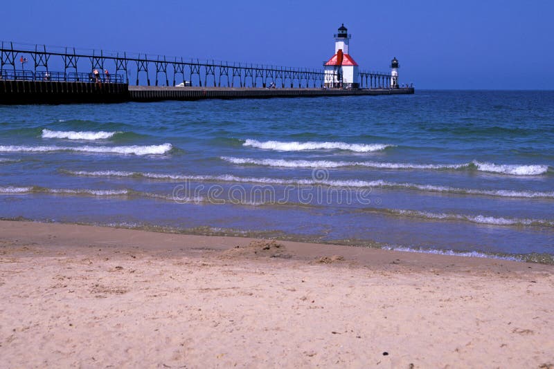 St. Joseph Pier Light 62809 Stock Image - Image of elevated, great ...
