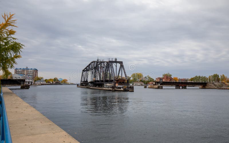 St Joseph Swing Bridge at St. Joseph River Michigan Stock Photo - Image ...
