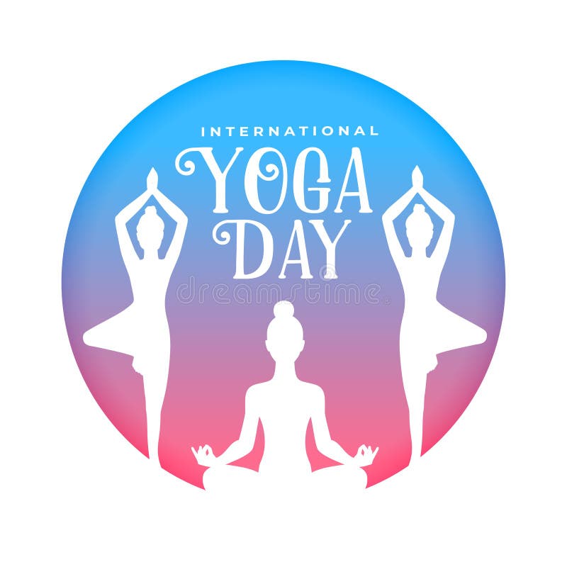 World Yoga Day on June 21 stock illustration. Illustration of june ...