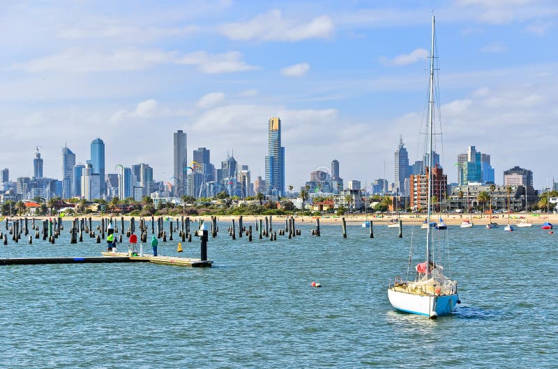 St Kilda Beach in Melbourne, Australia Stock Photo - Image of ...