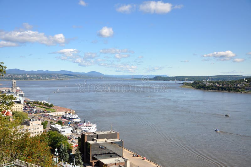 Saint Lawrence River in Quebec City Stock Photo - Image of overlook ...
