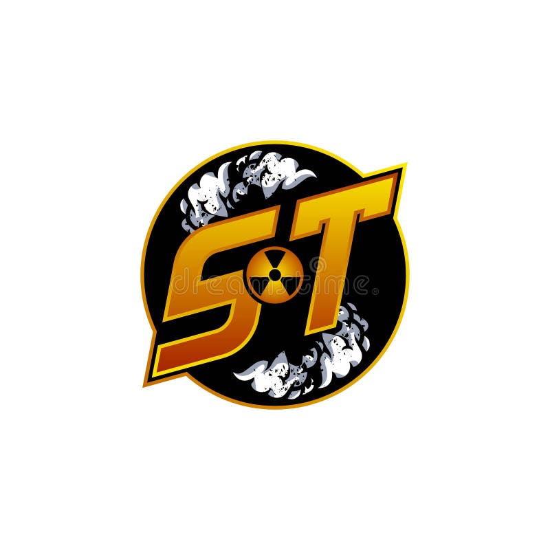 ST Logo Monogram ESport Gaming with Gas Shape Design Stock Vector ...