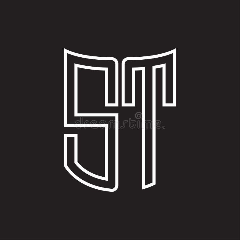 ST Logo Monogram with Ribbon Style Outline Design Template Stock Vector ...