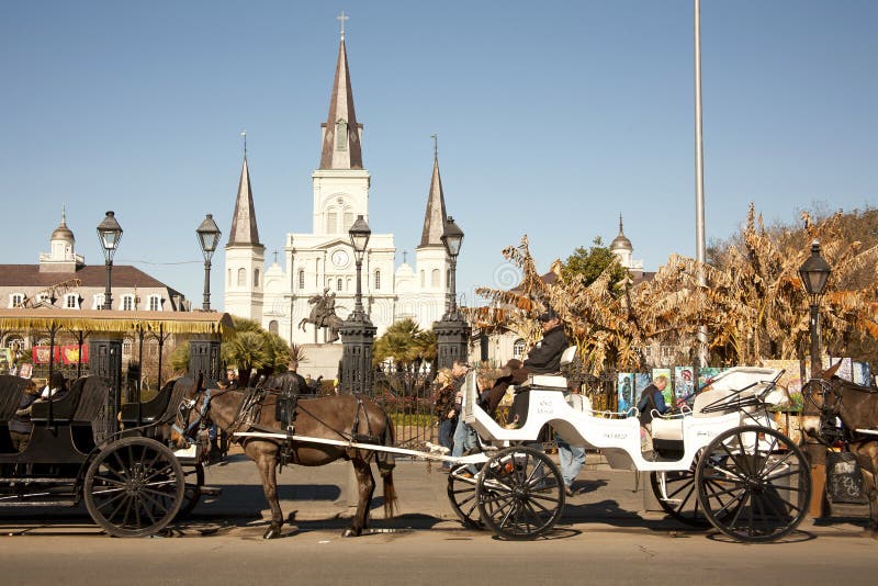 Jackson Square in New Orleans, LA Editorial Image - Image of ride ...
