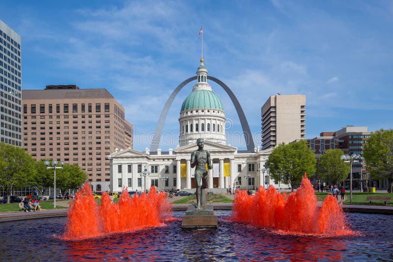 St. Louis Downtown with Old Courthouse Stock Image - Image of place ...