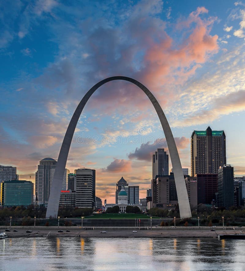St Louis River Front at Sunset Stock Photo - Image of downtown, skyline ...