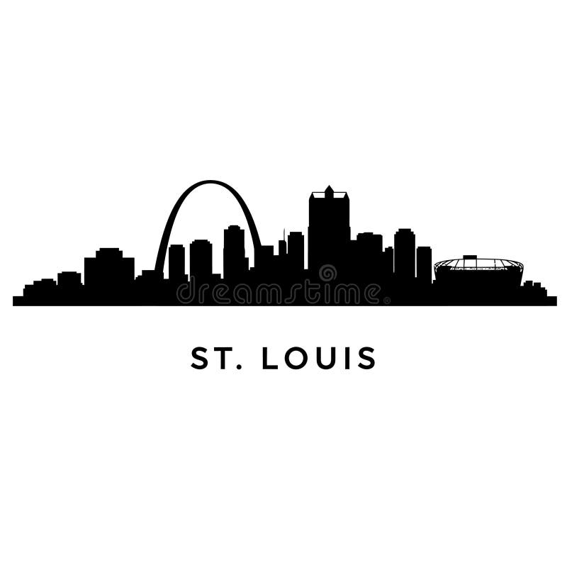 St Louis Silhouette Landmark Skyline Vector Stock Image - Image of ...