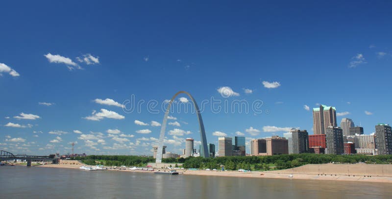 St Louis skyline panoramic stock image. Image of river - 3644275