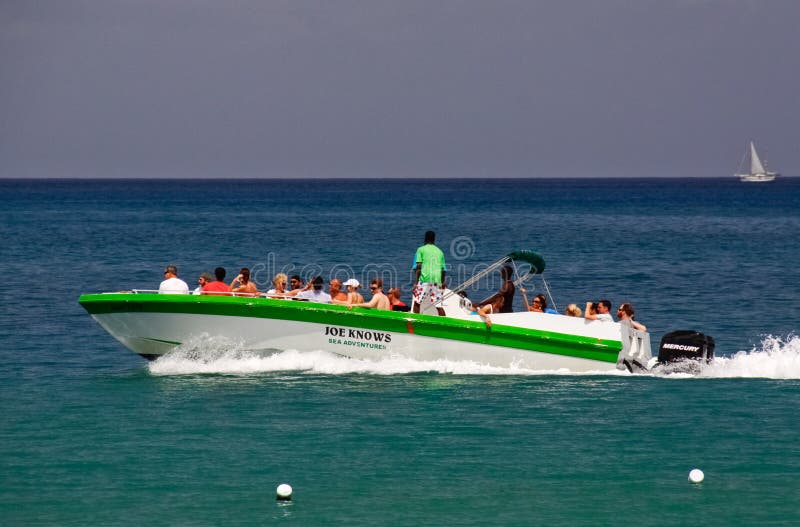 St. Lucia - Speed Boat Tour Fun Editorial Photography - Image of cruise ...