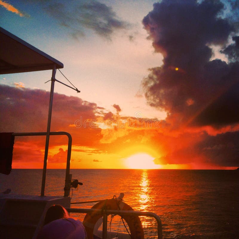 Sunset in St. Maarten stock photo. Image of maarten, sunset - 8262132