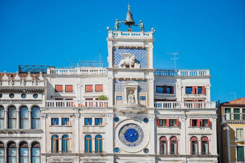 St Mark Clocktower at Piazza San Marco in Venice Stock Photo - Image of ...