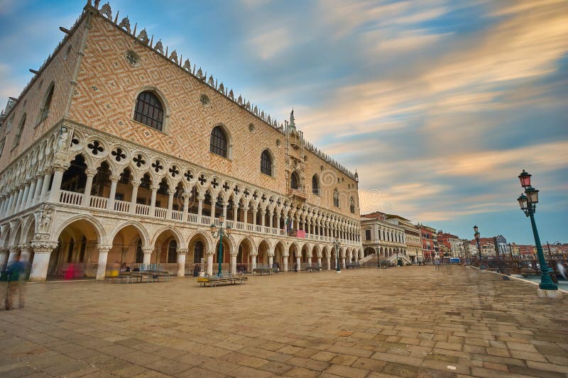 St Mark Square in the First Rays of Sun at Sunrise, Venice Editorial ...