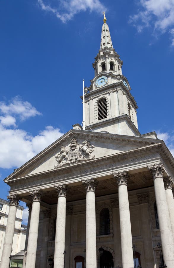 St. Martin in the Fields Church in London Stock Photo - Image of ...