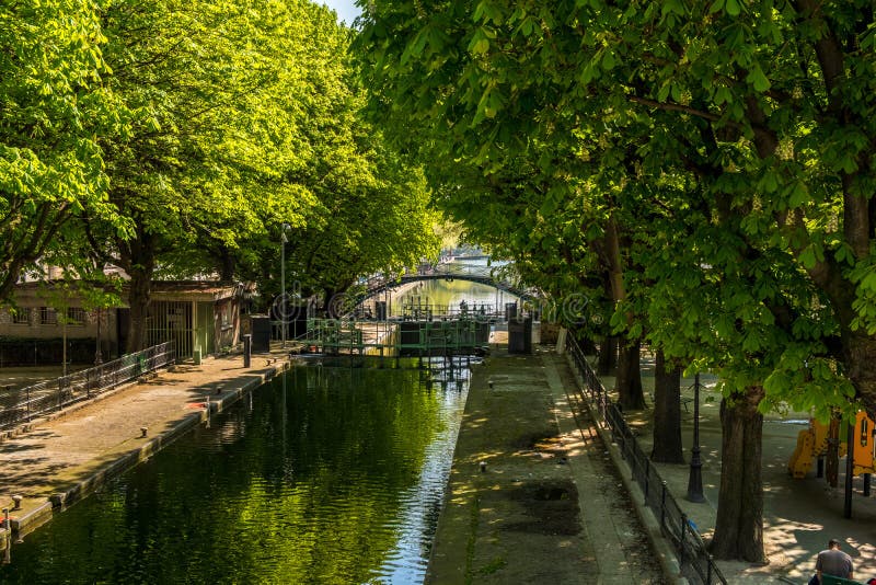 St Martin`s Canal in Paris X District Editorial Stock Photo - Image of ...