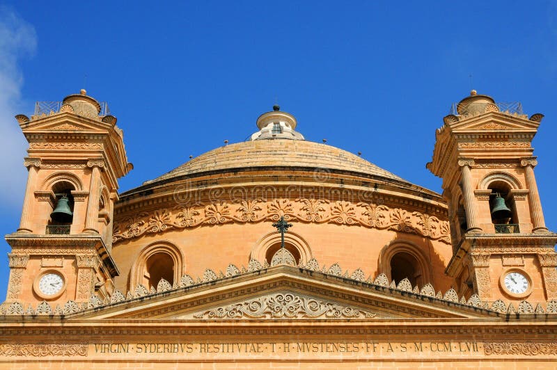 St Marys church in Mosta stock photo. Image of brick - 24455618