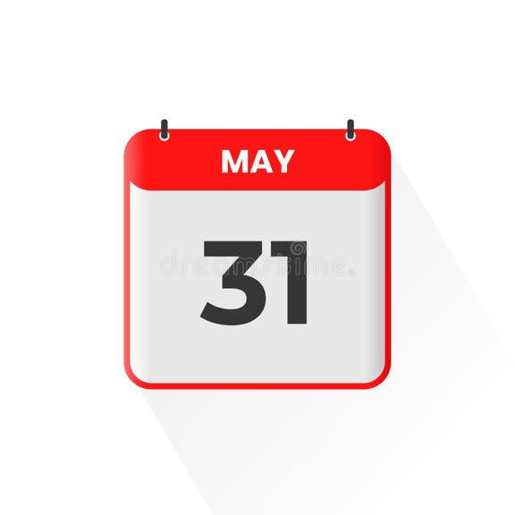31st May Calendar Icon. May 31 Calendar Date Month Icon Vector ...